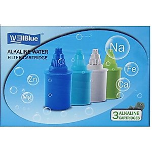 WellBlue 3 Pack Replacement Alkaline Filters- Blue