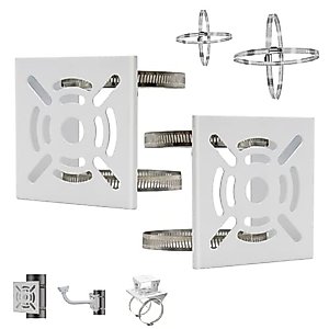 2pcs Universal Wall Mounting Bracket with 8 Loops, Vertical Pole Mount Adapter for CCTV Security Camera PTZ Dome Indoor Outdoor AP Access Point Client CPE
