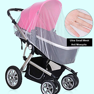 Strollers Net for Strollers Carriers Car Seats Cradles, Large, Elastic, Breathable Lasting Infant Insect Shield Netting (White)