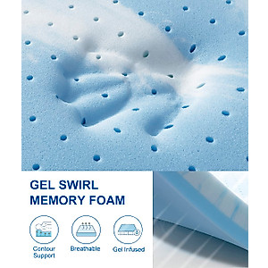 BedStory Mattress Topper Queen, 3 inch Memory Foam Mattress Topper, 1.8" Memory Foam Topper Plus 1.2" Firm Foam Mattress Topper, Cooling Bed Topper Mattress Pad for Back Pain Relief, CertiPUR-US