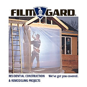 Film-Gard 625922 Construction Plastic Sheeting 10' Width X 100' Length X 4 mil thick, Clear