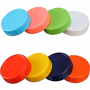 baxikly 8 Pcs Mouth Mason Jar Lids Canning Jar Lids Colored 70 mm Regular Canning Lids for Plastic Storage Caps for Mason/Canning Jars