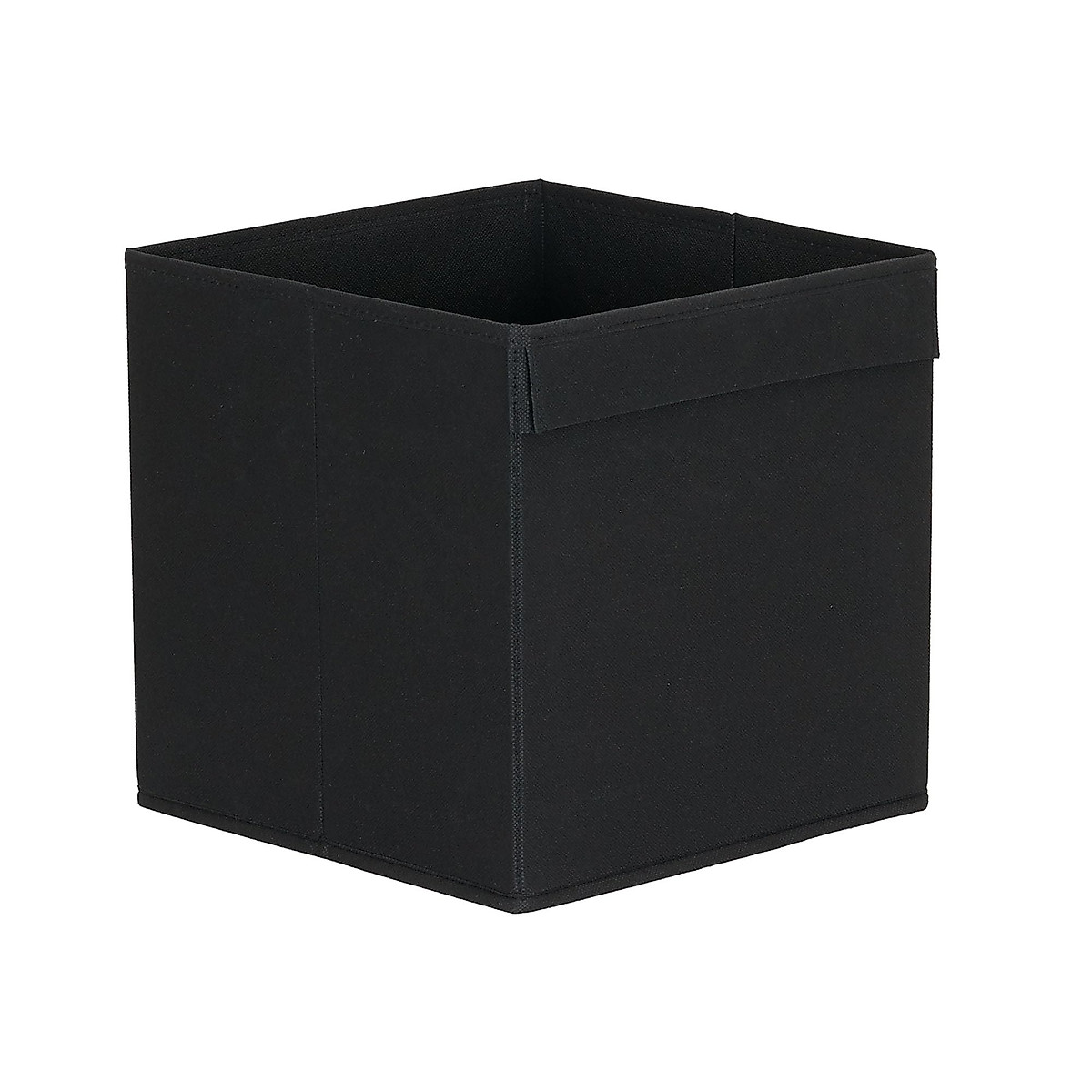 Household Essentials 86-1 Foldable Fabric Storage Bins | Set of 6 Cubby Cubes with Flap Handle, Black