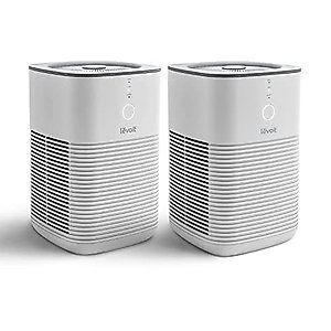 LEVOIT Air Purifier for Home Bedroom, HEPA Fresheners Filter Small Room Cleaner with Fragrance Sponge for Smoke, Allergies, Pet Dander, Odor, Dust Remover, Office, Desktop, Table Top, 2 Pack, White