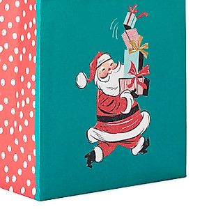 Hallmark 6" Small Vintage Christmas Gift Bag Bundle (6 Bags: Retro Santa, Snowmen, Red, Green and White Stripes) for Gift Cards, Party Favors, Treat Bags, Teacher Presents