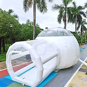 Inflatable Bubble House, 2~3 People Air Column Half-Transparent Tent for Camping, Blow up Dome Tent for Outdoor Stargazing, Music Festival, Family Day Party, Accommodate 1.8mx1.5m Bed