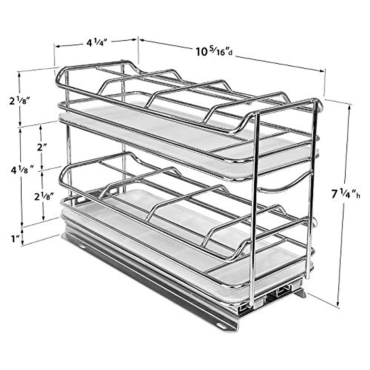 LYNK PROFESSIONAL® Slide Out Tea Bag Holder Organizer - Double Upper Kitchen Cabinet Pull Out Rack, Organize Up To 140 Tea Bags - Lifetime Limited Warranty - Chrome