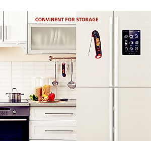 KUKVINA Instant Read Meat Thermometer for Cooking,Upgraded Waterproof Fast & Precise Digital Food Thermometer with Backlight, Magnet, Calibration, and Foldable Probe for Grill, BBQ,Roast Turkey