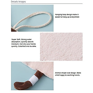 M-Tra Hand Towel – Premium Kitchen Hand Towels with Hanging Loop – Cute Design Dish Towels – Ultra-Absorbent Coral Fleece – Hand Towels for Kitchen, Bathroom, Dishes (1 pcs) (Pink, Kitty)