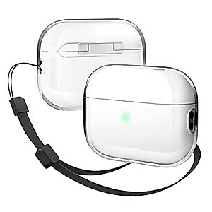 elago Clear Case Compatible with Apple AirPods Pro 2nd Generation Case Cover (2022), Strap Included, Protective Case, Transparent Shockproof, Supports Wireless Charging [Transparent]
