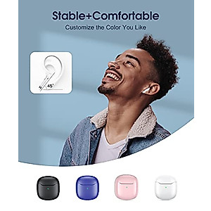 coioc Wireless Earbuds, Bluetooth Headphones, Ultra-Light and Bluetooth 5.3, CVC8.0 Bluetooth Earbuds, 30H with Mini Charging Case, USB-C Fast Charge, Deep Bass, IPX7 Waterproof, for Work,Travel