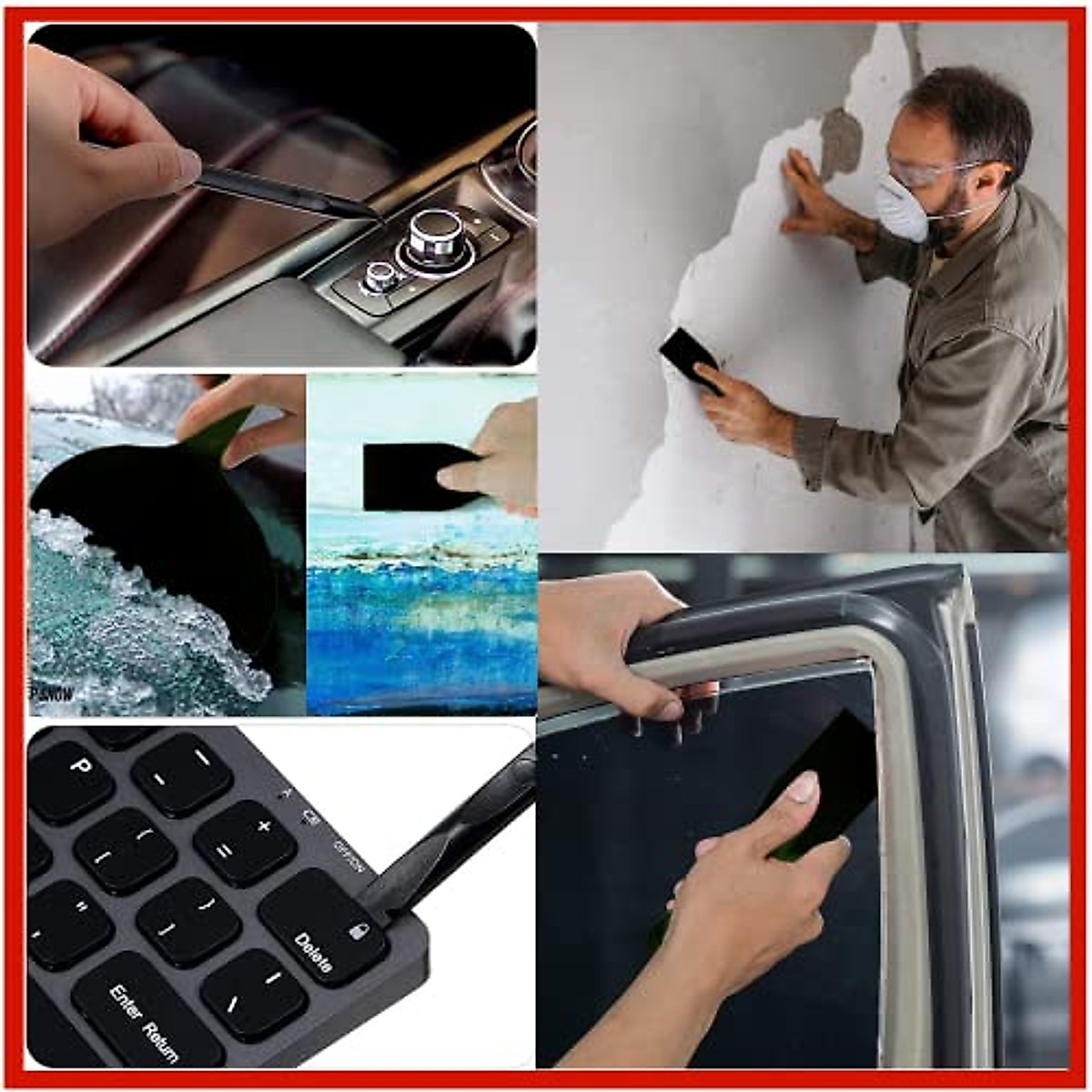 Putty Knife, 12PCS Plastic Paint Scraper, Multipurpose Spackle Knife, Scraper Tool For Painting, Caulking, Spackling, Wallpaper, Drywall, 3D Printing, Spatula Scraper, Scraper Cleaning Tools