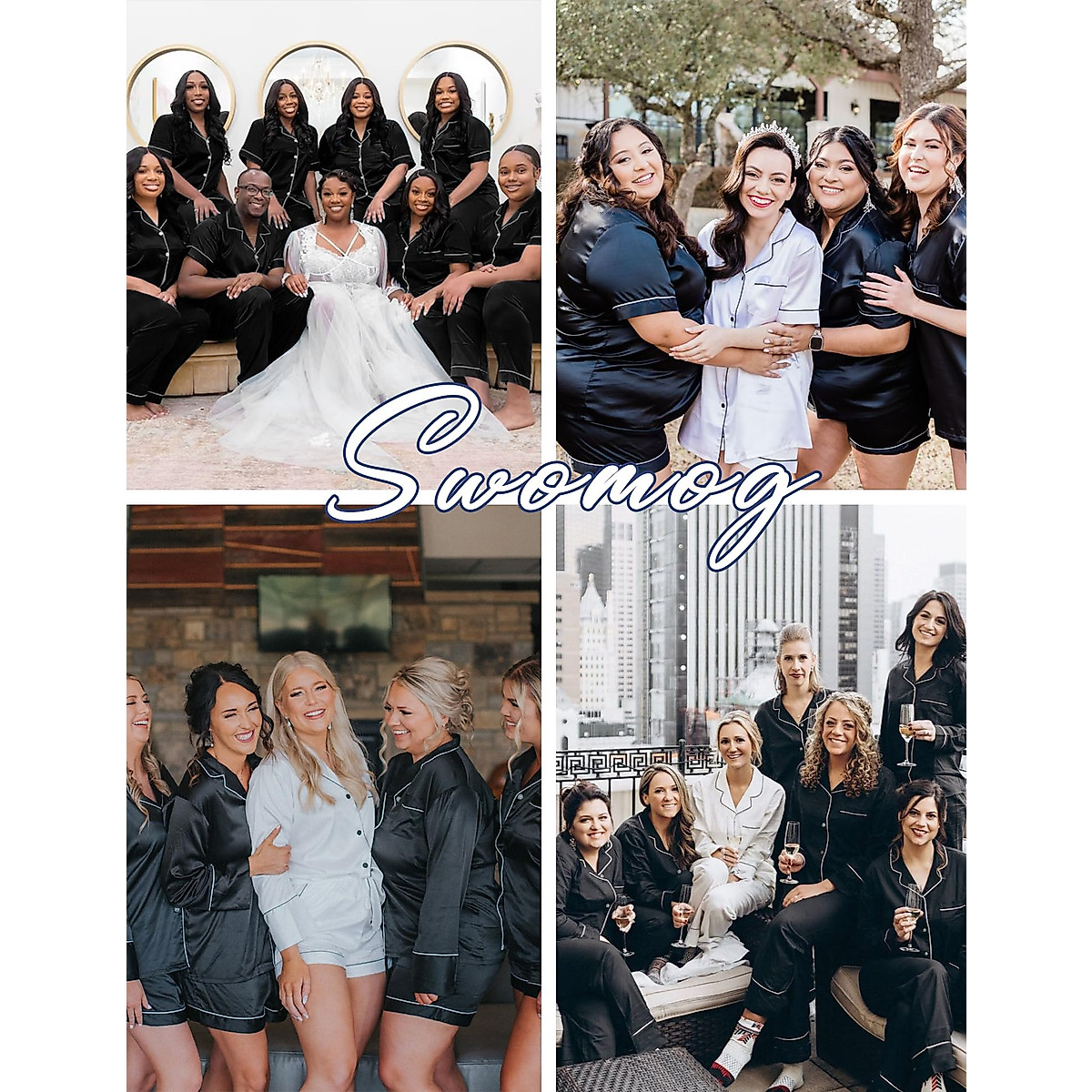 SWOMOG Pajamas Set Women’s Long Sleeve Sleepwear Soft Modal Classic Loungewear Pj Set Black