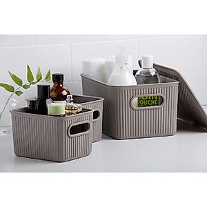 TATAY Baobab Multi-purpose Storage Basket Medium with 5 Litre Capacity, Taupe, 18.1 x 27.2 x 13