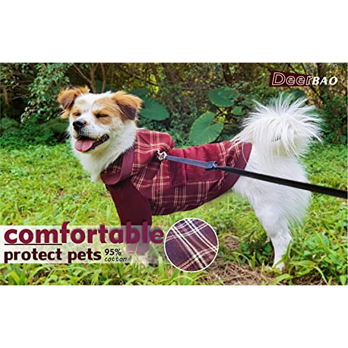 DeerBAO Puppy Plaid Hoodie pet Clothing cat Hoodie Fashionable and Cute for Small Dogs Small Cats (Small)