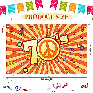 70s Party Backdrop Back to 70s Backdrop Hippie Groovy Party Decorations Daisy Flower Peace Sign Background for 1970's Birthday Party Supplies Banner Photo Props