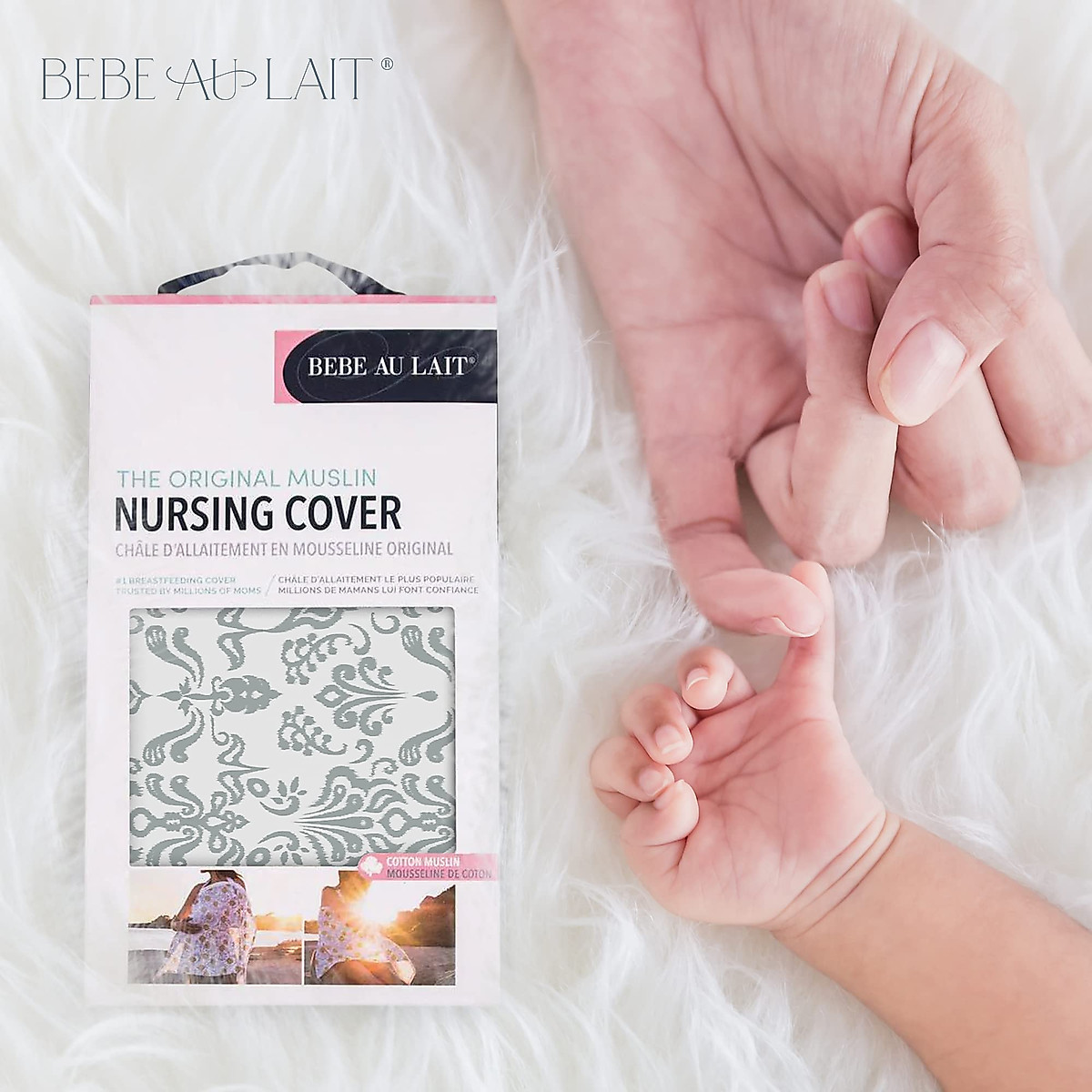 Bebe au Lait Nursing Cover, Apron, Shawl, Privacy Covers for Breast Feeding & Pumping, Breastfeeding Cover for Mom, Soft, & Breathable Muslin Cotton, Full Coverage, One Size Fits All - Atherton