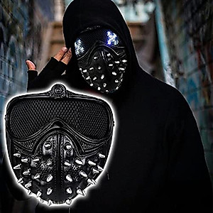 Watch Dogs Mask Wrench Marcus Legion LED 25 Expression Change Cosplay Halloween Prop Resin (Expression Change)