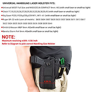 GVN Universal Right or Left Gun Laser Holster with Mag Holster Pouch for Smith&Wesson M&P 9mm.40 Holster G17,19,22,26,27,32,33,38,39,43/Beretta Storm Px4/Sig Sauer/Ruger(with Laser)