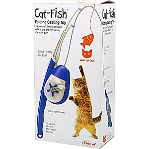 L'chic Cat Fishing Pole Teaser, Indoor Cat Interactive Fishing Wand Toy Pole, Pet Companion Toy, Cat Toys for Indoor Cats, Toy Fishing Pole, Gift Fish Cat Toy, Cat Must Haves for Play & Exercise