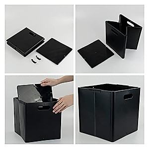 Morcte 4-Pack Collapsible Plastic Storage Cubes Organizer, Black Cube Storage Bins