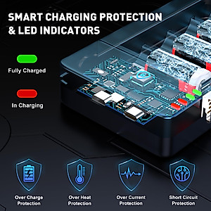 123A 3.7V Lithium Battery for Arlo,4 Pack Rechargeable Batteries and Arlo Charger,800mAh Rechargeable Batteries for Arlo Cameras VMC3030 VMK3200 VMS3330 3430 3530 and Flashlight Microphone
