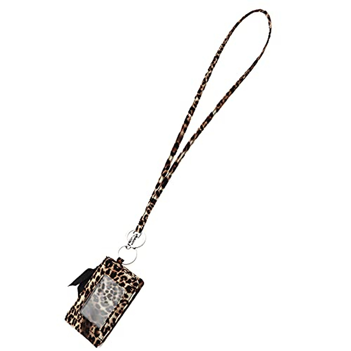 DONGGANGAJI Womens Wallet Lanyard Set Bifold Zipper Case Wallet with Lanyard (Leopard-R)