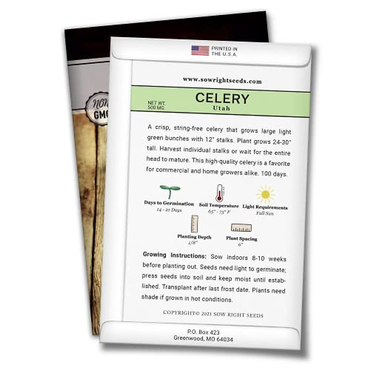 Sow Right Seeds - Tall Utah Celery Seeds for Planting - Non-GMO Heirloom Packet with Instructions to Plant and Grow an Outdoor Home Vegetable Garden - Green Leaf Stalk Celeriac - Great Gift (3)