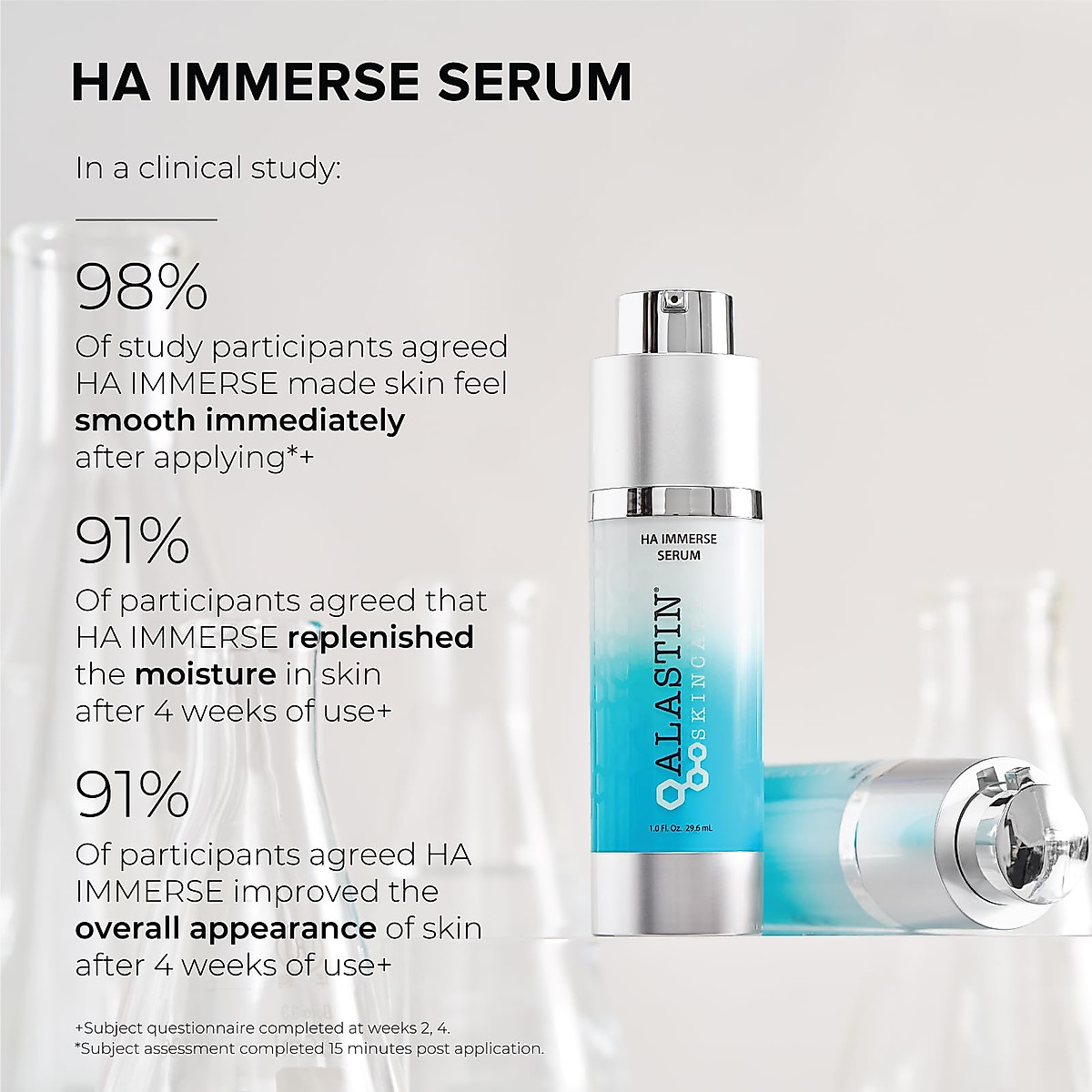 ALASTIN Skincare Hyaluronic Acid HA IMMERSE Moisturizing Face Serum (1 oz) | Restorative Serum Combats Dry, Dehydrated Skin | For Radiant, Glowing Skin