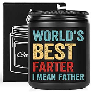AREOK Funny Christmas Gifts for Dad from Son Daughter Kids - Worlds Best Dad Gifts for Fathers Day Candle, Step Dad Birthday Gift Ideas for Dad Presents, Dad Fart Candle for Dad, Sandalwood Candle