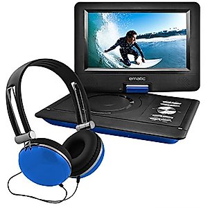 Ematic 10" Portable DVD Player with Headphones and Car-Headrest Mount - EPD116bu