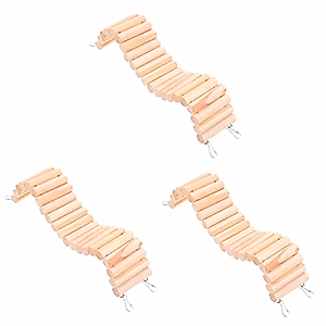 Ipetboom 3pcs Accessory Squirrel Wood Other Parrot Rats Glider Ladder Perch for Animals Pet Wooden Rabbit Training Small Accessories Pigs Plaything Hedgehog Suspension Toy and Kitten
