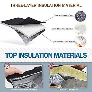 Femuar Lunch Bags for Women,Waterproof Reusable Lunch Tote with Internal Pocket，Black Lunch bag for Work/School/Travel/Picnic