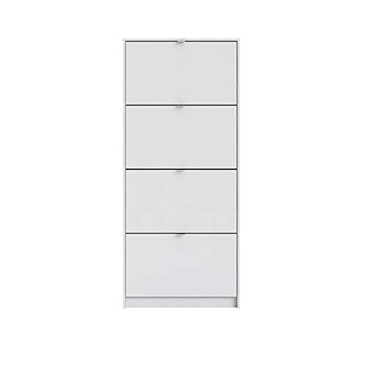 Pemberly Row Modern 4 Drawer Shoe Cabinet, 24-Pair Shoe Rack Storage Organizer in White