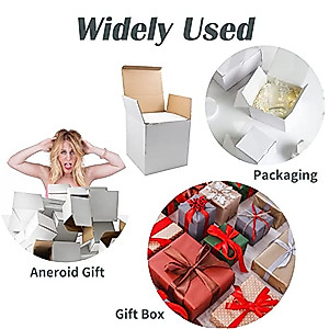 Cuyacili Prank Gift Boxes Nesting Gift Boxes Surprise Box White Carton Square Prank Box Funny Gag Gift for Weddings Anniversaries Birthday Packaging Presents 12 Nesting Cartons (1.9-6.3 Inch)