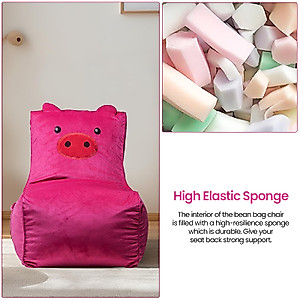 Recaceik Kids Bean Bag Chair, Soft Memory Foam Filled Bean Bag Seat for Baby Girl/Boy, Animal Bean Bag Chair with Removable Cover and Top Handle, Cartoon Sofa for Nursery, Playroom, Living Room