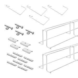 Prime-Line KD 16090 Overhead Storage Rack System, 30 In. Long Tracks, Steel Construction, White (Single Pack)