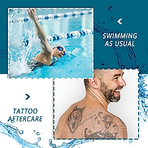 Threlaco 8 Rolls Tattoo Aftercare Bandage Adhesive Waterproof Bandage Transparent Film Dressing Skin Tape Cover Dressing Tape Roll for Tattoo Supplies Swimming Shower, 2" 3" 4" 6" x 2.2 Yard