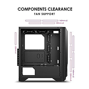 MSI MPG GUNGNIR 120R - Premium Mid-Tower Gaming PC Case - Tempered Glass Side Panel - ARGB 120mm Fans - Liquid Cooling Support up to 360mm Radiator - Vented Front Panel
