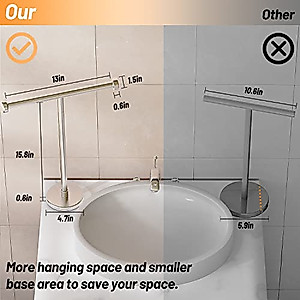 VEHHE Hand Towel Holder Stand - Stainless Steel Hand Towel Stand with Suction Cups, Countertop Free Standing Hand Towel Holder for Bathroom, Kitchen or Vanity