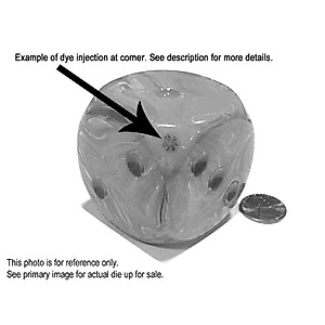 Ivory Marbleized Dice With Black Pips 50mm (2in) D6 Die Chessex