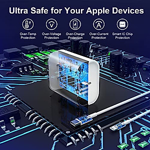 3 Pack iPhone Fast Charger, [Apple MFi Certified] 20W USB C Power Delivery Wall Charger Block with 10FT Extra Long Type C to Lightning Fast Charging Data Sync Cable for iPhone 14 13 12 11 XS XR X iPad