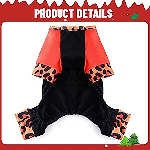 Dog Pajamas for Small Dogs Girl Boy Puppy Pjs Pet Onesies for Chihuahua Yorkie Teacup Cute Christmas Leopard Soft Stretch Cat Clothes Outfit Apparel Doggy Jumpsuit, Small,Leopard Christmas Tree