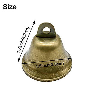Maydahui 35PCS Vintage Bronze Jingle Bells (1.7"X 1.5") for Dog Doorbell & Potty Training, Housebreaking, Making Wind Chimes,Christmas Bell