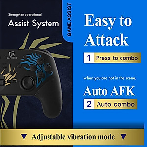 GAME'NIR DRAGON PATTERN Wireless Switch Controller Support NFC Amiibo, Ergonomic Switch Pro Controller for Switch/Switch Lite/Switch OLED with Dual Motor, Gyro Axis, Turbo Function, 5 Level Vibration