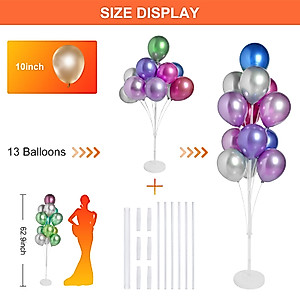 KATBUU 4 Sets of Balloon Stand Kit - 62in Balloon Stands with Base, Balloon Sticks, Decorations for Party Birthday Wedding Baby Shower Gender Reveal Graduation