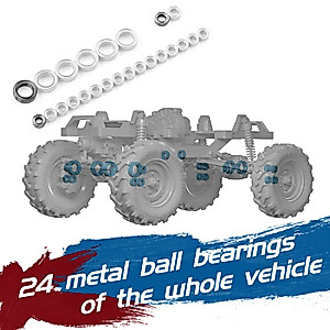 EAZYRC x FMS FCX24 1/24 RC Truck RTR 4X4, 4WD RC Crawler RTR Truck RC Car for Sandland Desert Off-Road for Men with Battery, LED Light,Transmission and USB Charger (red)