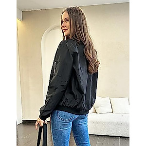 Zeagoo Womens Classic Quilted Jacket Short Bomber Jacket Coat, Black, Small