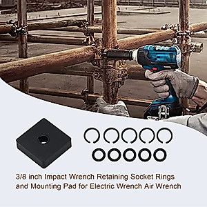 MEFONKOU 3/8" Impact Socket Retainer Clip with O-Ring for Milwaukee Electric Wrench/Air Wrench, Including Anvil Retaining Ring Install Tool（5 /Pack）