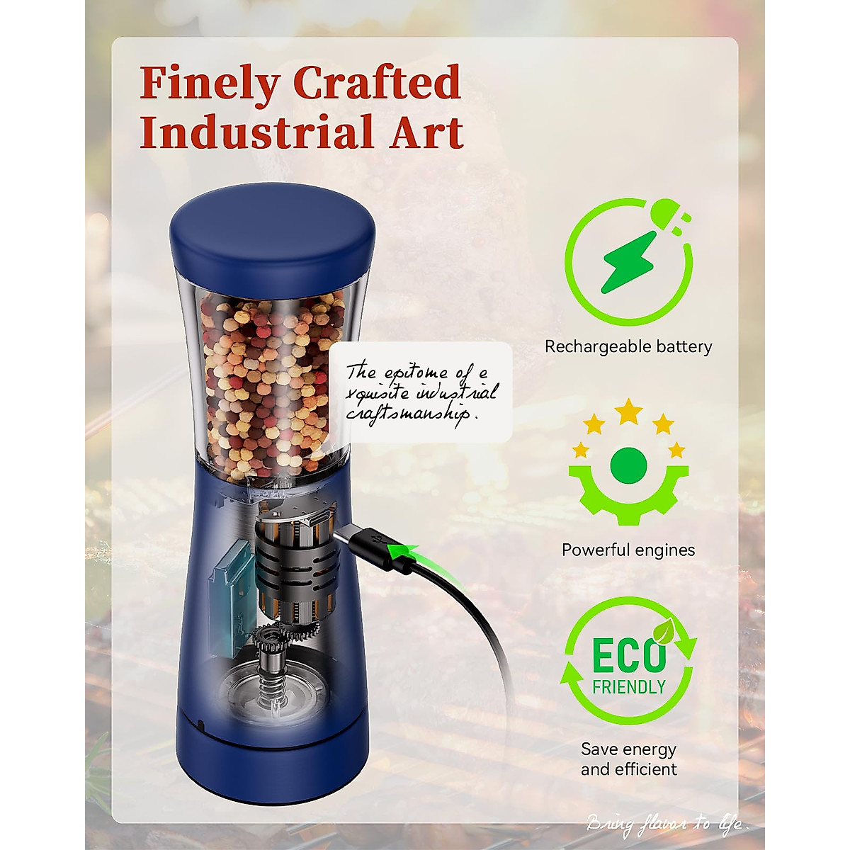 Electric Salt and Pepper Grinder Set with Storage Base, Stainless Steel Rechargeable Salt and Pepper Grinder Set with 4.5 oz Large Capacity, 1.8" Wide Mouth, Adjustable Coarseness, Ideal for Kitchen